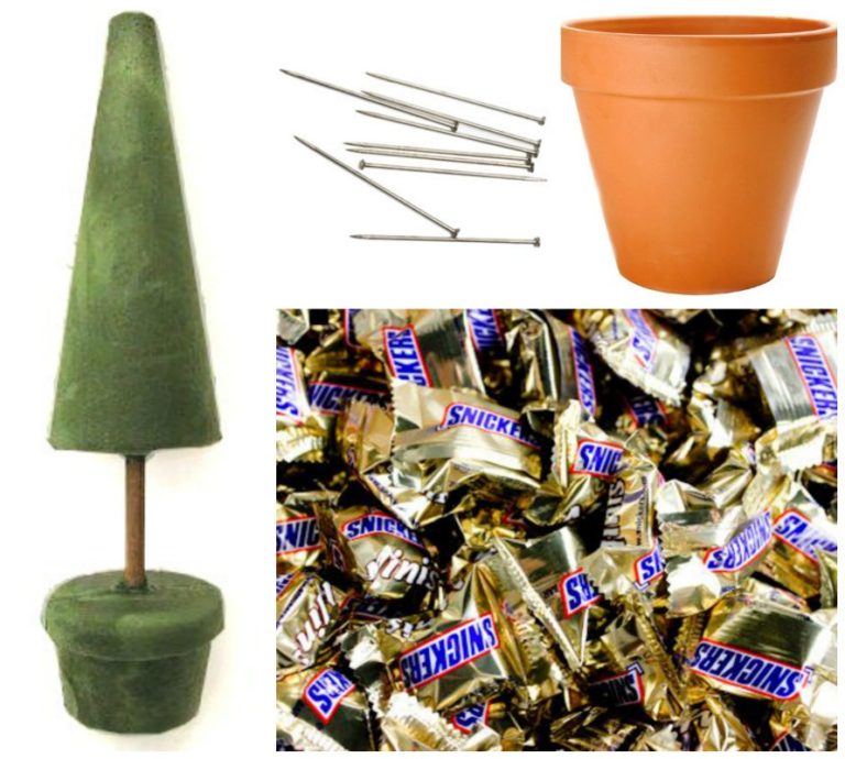 DIY Snickers Tree Centerpiece - Crafty Chica